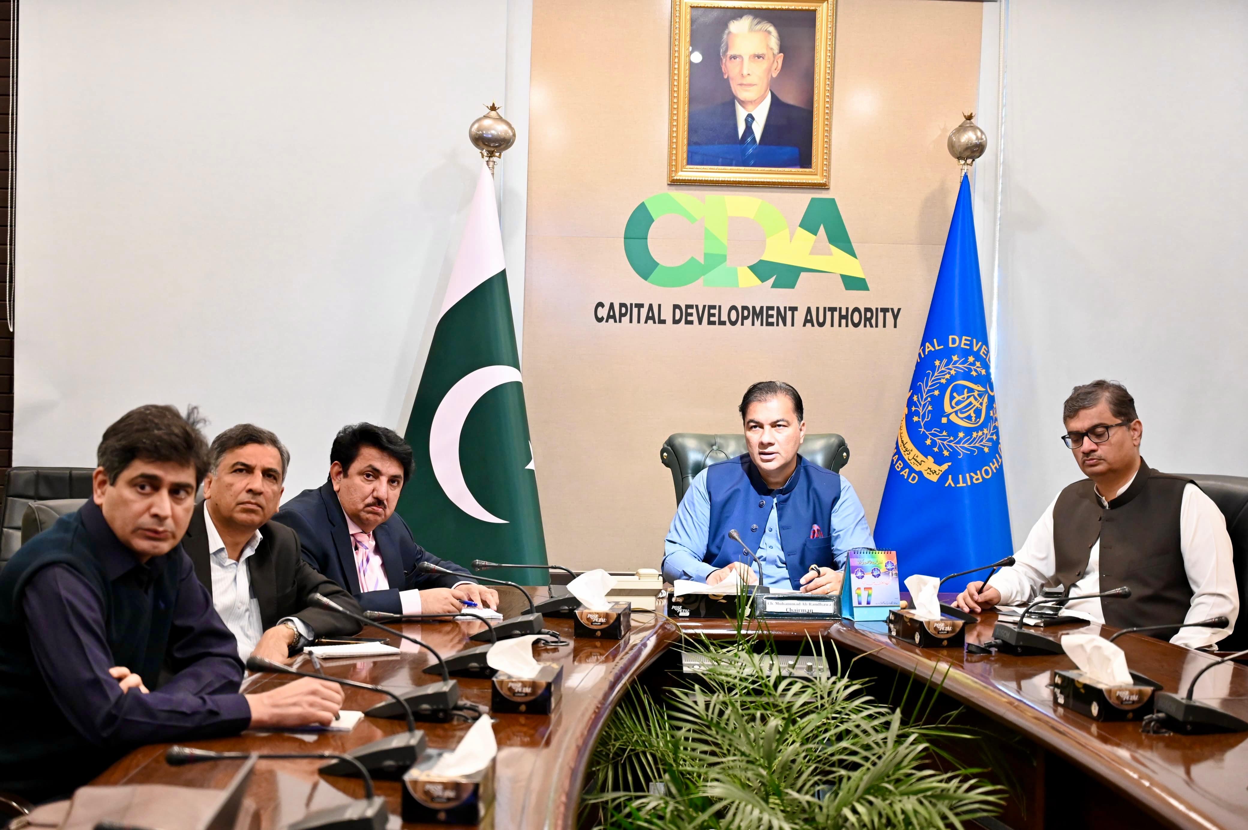 Meeting regarding the landscaping of the Jinnah Square and Tayyip Erdogan Interchange projects ...
